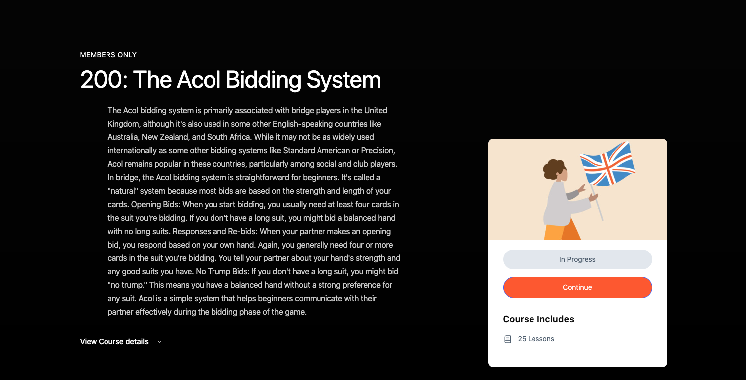 Premium Features - Acol Bridge Lessons